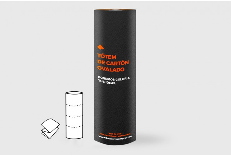 Impresión online de totems de cartón ovalados